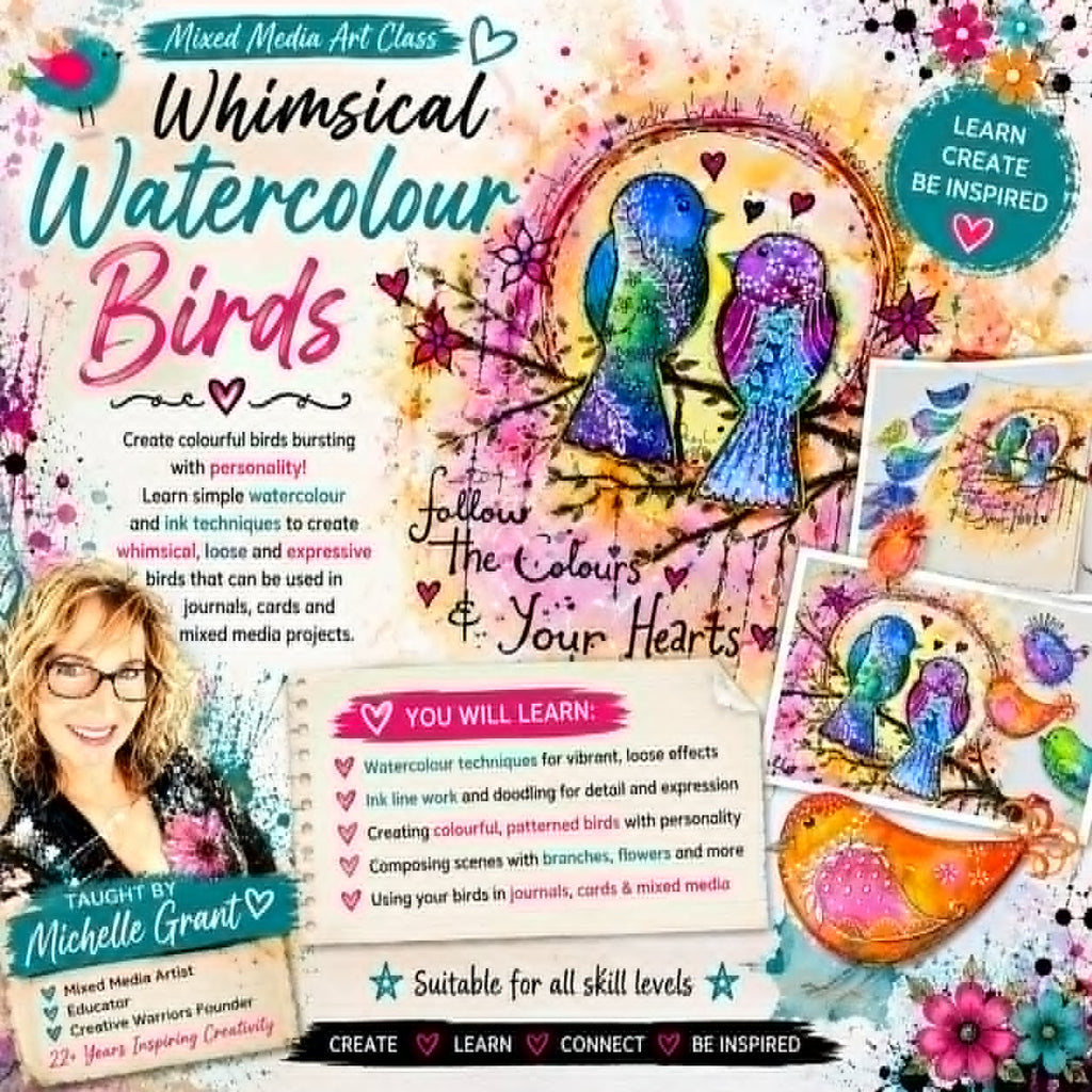 Whimsical Watercolour Birds — Face-to-Face Class with Michelle Grant